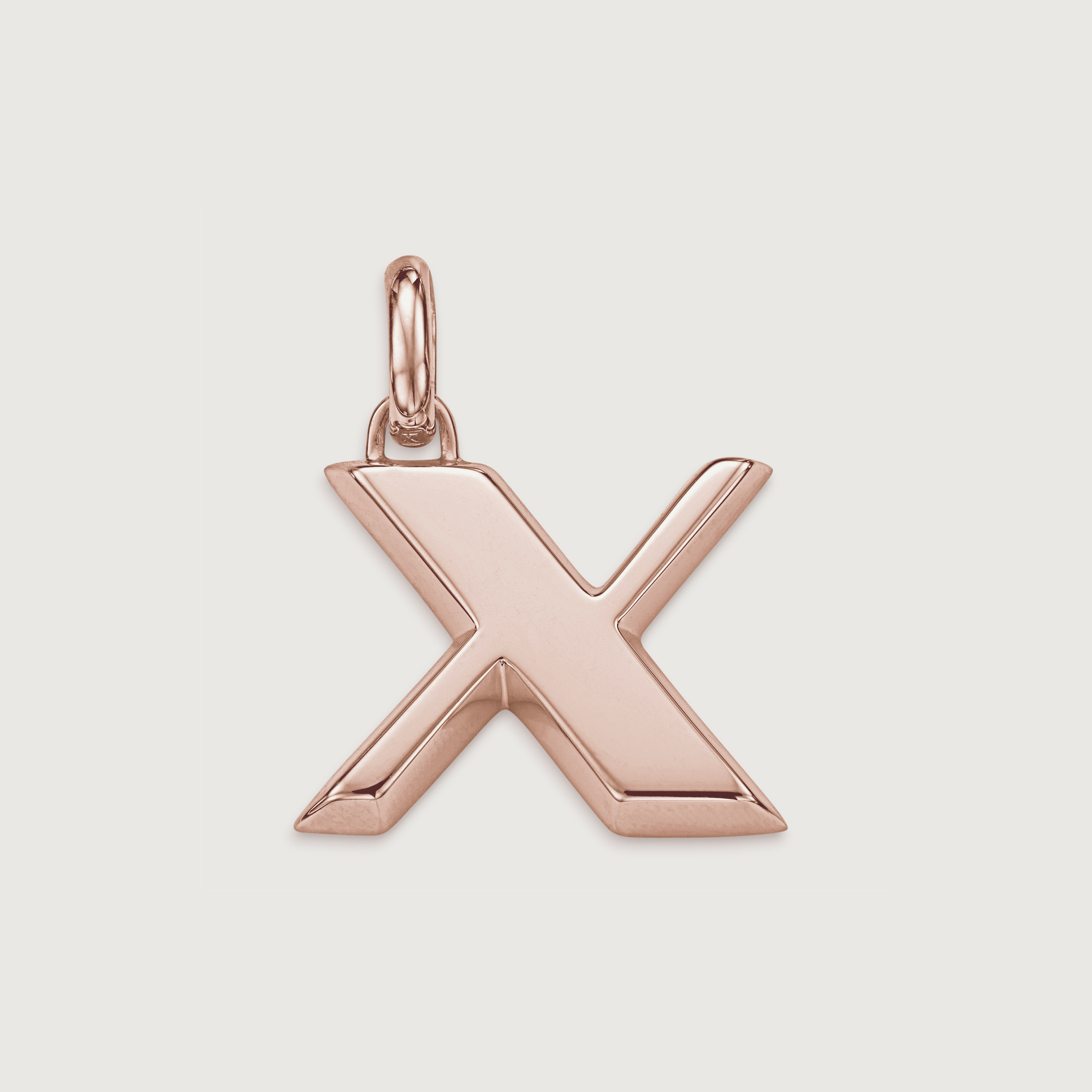 Rose Gold Vermeil Alphabet X Pendant Charm - Monica Vinader